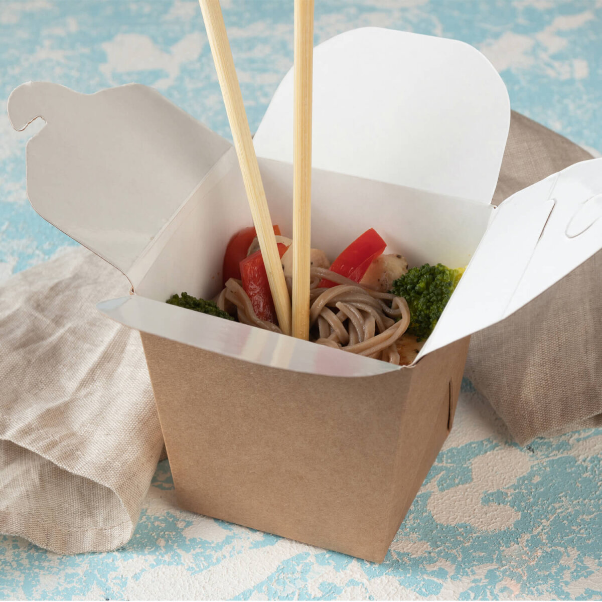 Nudelbox 460ml, kraft/weiß (560 Stk.), 65,45